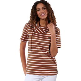 WITT WEIDEN Shirt in Braun/ Wei&szlig; - 60% | Gr&ouml;&szlig;e 42 | Damen-tops
