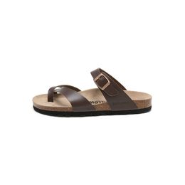 billowy Leder-Zehentrenner in Braun - 54% | Gr&ouml;&szlig;e 41 | Herrensandalen