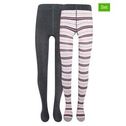 Ewers 2er-Set: Strumpfhosen in Anthrazit/ Creme/ Lila - 45% | Gr&ouml;&szlig;e 92 | Kinder-socken-strumpfhosen