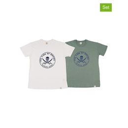 The Time of Bocha 2er-Set: Shirts in Wei&szlig;/ Khaki - 80% | Gr&ouml;&szlig;e XL | Herren-plussize