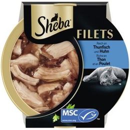 Sheba Filets Nassfutter Katze Thunfisch und Huhn 16x60 g
