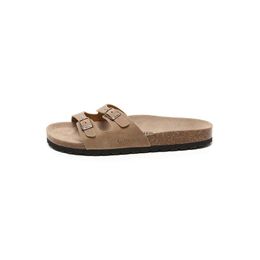 billowy Leder-Pantoletten in Beige - 54% | Gr&ouml;&szlig;e 42 | Herren-hausschuhe