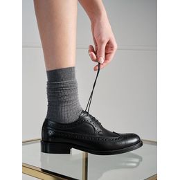 British Passport Leder-Schn&uuml;rschuhe in Schwarz - 58% | Gr&ouml;&szlig;e 38 | Damen-schnuerschuhe
