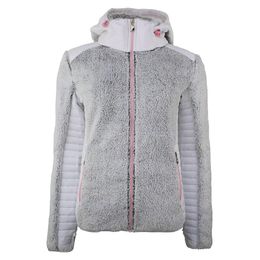 Degr&eacute; Celsius Hybridjacke "Amaretto" in Grau/ Wei&szlig; - 67% | Gr&ouml;&szlig;e XL | Damen-outdoorjacken