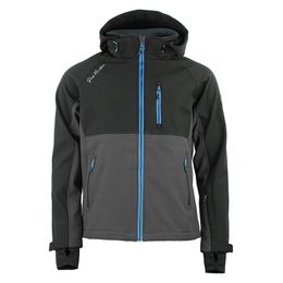 Peak Mountain Softshelljacke "Cametis" in Schwarz/ Grau - 65% | Gr&ouml;&szlig;e L | Herren-outdoorjacken