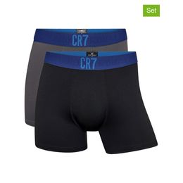 CR7 2er-Set: Boxershorts in Grau/ Schwarz - 51% | Gr&ouml;&szlig;e L | Herren-waesche