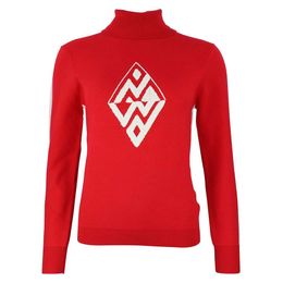 Peak Mountain Rollkragenpullover in Rot/ Wei&szlig; - 63% | Gr&ouml;&szlig;e XL | Damen-pullover-cardigans