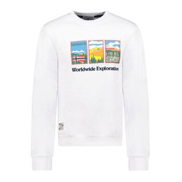 Geographical Norway Sweatshirt "Giriver" in Wei&szlig; - 68% | Gr&ouml;&szlig;e XL | Herren-plussize