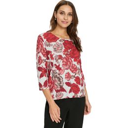WITT WEIDEN Longsleeve in Wei&szlig;/ Rot - 53% | Gr&ouml;&szlig;e 50 | Damen-tops