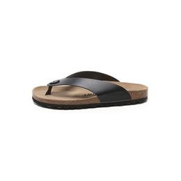 billowy Leder-Zehentrenner in Schwarz - 54% | Gr&ouml;&szlig;e 45 | Herrensandalen