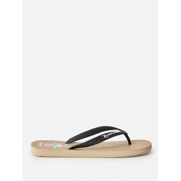 Rip Curl Zehentrenner "Icons of Surf Bloom" in Schwarz/ Beige - 45% | Gr&ouml;&szlig;e 43 | Herrensandalen