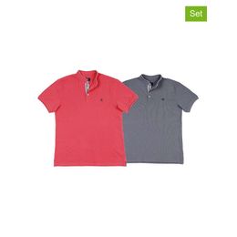 The Time of Bocha 2er-Set: Poloshirts in Grau/ Pink - 80% | Gr&ouml;&szlig;e XXL | Herren-plussize