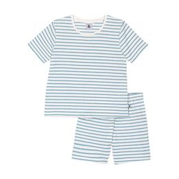 Petit Bateau Pyjama in Hellblau/ Wei&szlig; - 40% | Gr&ouml;&szlig;e 116 | Kinder-waesche