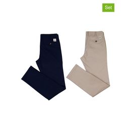 The Time of Bocha 2er-Set: Chinos in Beige/ Dunkelblau - 73% | Gr&ouml;&szlig;e 56 | Herrenhosen