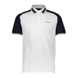 Hackett London Poloshirt in Wei&szlig;/ Dunkelblau - 58% | Gr&ouml;&szlig;e L | Herren-plussize