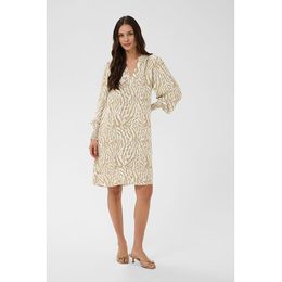 Kaffe Kleid in Beige/ Wei&szlig; - 48% | Gr&ouml;&szlig;e 36 | Damen-kleider