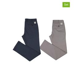 The Time of Bocha 2er-Set: Chinos in Beige/ Blau - 73% | Gr&ouml;&szlig;e 42 | Herrenhosen