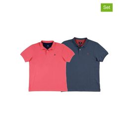 The Time of Bocha 2er-Set: Poloshirts in Pink/ Dunkelblau - 79% | Gr&ouml;&szlig;e XXL | Herren-plussize