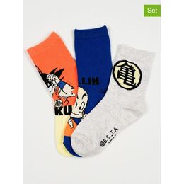 Dragon Ball 3er-Set: Socken "Dragon Ball" in Orange/ Blau/ Grau - 14% | Gr&ouml;&szlig;e 27-30 | Kinder-socken-strumpfhosen