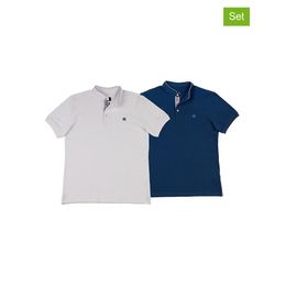 The Time of Bocha 2er-Set: Poloshirts in Dunkelblau/ Wei&szlig; - 80% | Gr&ouml;&szlig;e XL | Herren-plussize