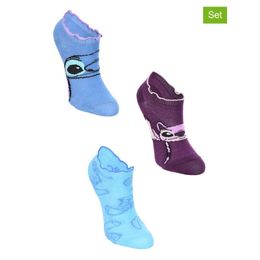 Lilo and Stitch Lilo & Stitch 3er-Set: Socken "Lilo & Stitch" in Blau/ Lila - 44% | Gr&ouml;&szlig;e 23-26 | Kinder-socken-strumpfhosen