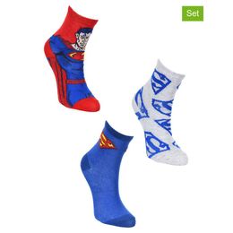 Superman 3er-Set: Socken "Spiderman" in Rot/ Blau/ Wei&szlig; - 14% | Gr&ouml;&szlig;e 27-30 | Kinder-socken-strumpfhosen