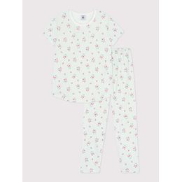 Petit Bateau Pyjama in Wei&szlig;/ Gr&uuml;n - 40% | Gr&ouml;&szlig;e 128 | Kinder-waesche