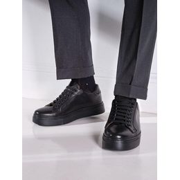 British Passport Leder-Sneakers in Schwarz - 56% | Gr&ouml;&szlig;e 45 | Herrensneakers