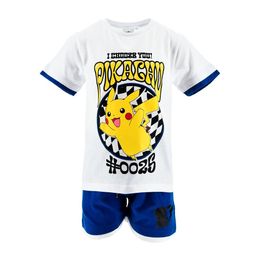 Pok&eacute;mon Pok&eacute;mon 2tlg. Outfit "Pok&eacute;mon" in Wei&szlig;/ Blau - 50% | Gr&ouml;&szlig;e 128 | Kinder-oberteile