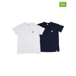 The Time of Bocha 2er-Set: Shirts in Dunkelblau/ Wei&szlig; - 80% | Gr&ouml;&szlig;e L | Herren-plussize