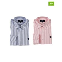 The Time of Bocha 2er-Set: Hemden - Regular fit - in Rosa/ Hellblau - 75% | Gr&ouml;&szlig;e XXL | Herren-plussize