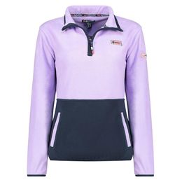 Geographical Norway Fleecepullover "Touki" in Flieder/ Dunkelblau - 69% | Gr&ouml;&szlig;e XL | Damenpullover