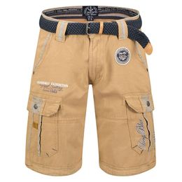 Geographical Norway Cargobermudas "Paillette" in Beige - 79% | Gr&ouml;&szlig;e L | Herren-plussize