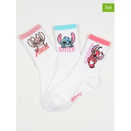 Lilo and Stitch Lilo & Stitch 3er-Set: Socken "Lilo & Stitch" in Wei&szlig; - 37% | Gr&ouml;&szlig;e 23-26 | Kinder-socken-strumpfhosen