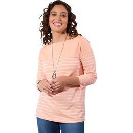 WITT WEIDEN Longsleeve in Lachs/ Wei&szlig; - 50% | Gr&ouml;&szlig;e 42 | Damen-tops