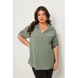 Curvy Lady Bluse in Khaki - 74% | Gr&ouml;&szlig;e 48/50 | Damen-blusen