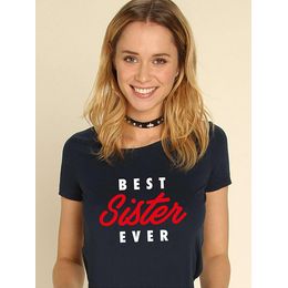 WOOOP Shirt "Best Sister Ever" in Dunkelblau - 65% | Gr&ouml;&szlig;e S | Damen-tops