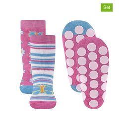 Ewers 2er-Set: ABS-Socken in Hellblau/ Pink - 29% | Gr&ouml;&szlig;e 27-30 | Kinder-socken-strumpfhosen