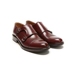 British Passport Leder-Monkstraps in Bordeaux - 65% | Gr&ouml;&szlig;e 36 | Damen-schuhe-halbschuhe