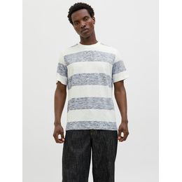 Jack & Jones Jack & Jones Shirt "Birk" in Grau/ Wei&szlig; - 38% | Gr&ouml;&szlig;e XL | Herren-plussize
