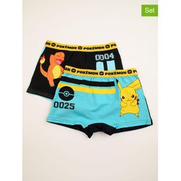 Pok&eacute;mon Pok&eacute;mon 2er-Set: Boxershorts "Pok&eacute;mon" in Dunkelblau/ T&uuml;rkis - 41% | Gr&ouml;&szlig;e 104/110 | Kinder-waesche