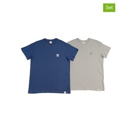 The Time of Bocha 2er-Set: Shirts in Blau/ Grau - 80% | Gr&ouml;&szlig;e XXL | Herren-plussize