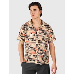 Brunotti Hemd "Conrad" - Regular fit -in Orange/ Schwarz - 58% | Gr&ouml;&szlig;e L | Herren-plussize