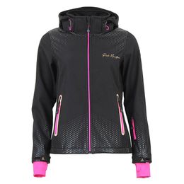 Peak Mountain Softshelljacke "Abra" in Schwarz/ Pink - 65% | Gr&ouml;&szlig;e XXL | Damen-outdoorjacken