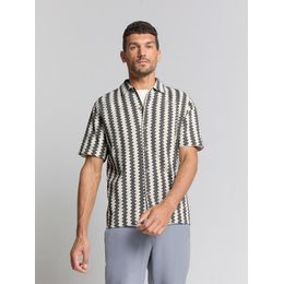 NO EXCESS Hemd - Regular fit - in Creme/ Schwarz - 68% | Gr&ouml;&szlig;e XL | Herren-plussize