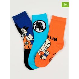 Dragon Ball 3er-Set: Socken "Dragon Ball" in Blau/ Hellblau/ Orange - 21% | Gr&ouml;&szlig;e 27-30 | Kinder-socken-strumpfhosen