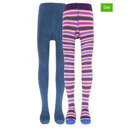 Ewers 2er-Set: Strumpfhosen in Blau/ Rosa - 45% | Gr&ouml;&szlig;e 98 | Kinder-socken-strumpfhosen