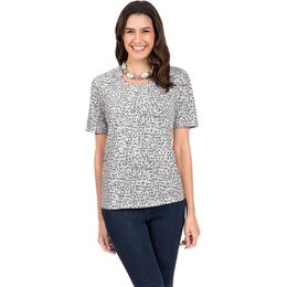 WITT WEIDEN Shirt in Wei&szlig;/ Grau - 56% | Gr&ouml;&szlig;e 44 | Damen-tops