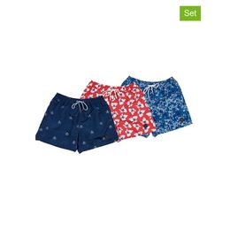 The Time of Bocha 3er-Set: Badeshorts in Dunkelblau/ Rot/ Blau - 81% | Gr&ouml;&szlig;e S | Herren-bademode-sport