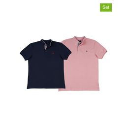 The Time of Bocha 2er-Set: Poloshirts in Rosa/ Dunkelblau - 81% | Gr&ouml;&szlig;e XXL | Herren-plussize